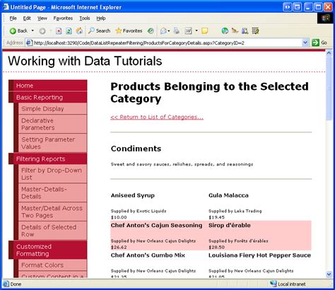 Master Detail Filtering Across Two Pages Using A Repeater Control And DataList C Microsoft