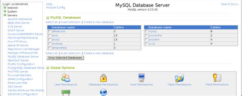 Mysql Database Serveren Webmin Documentation