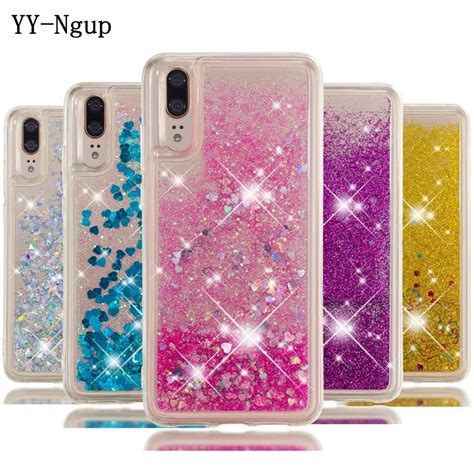 Huawei P Lite Phone Case Glitter Sequin Liquid Quicksand Case On For Funda Huawei P Pro