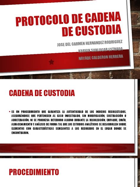 Protocolo De Cadena De Custodia Pdf Ley Común Crímenes