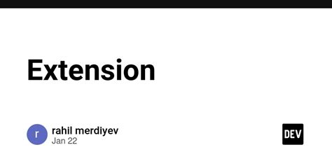 Extension Dev Community