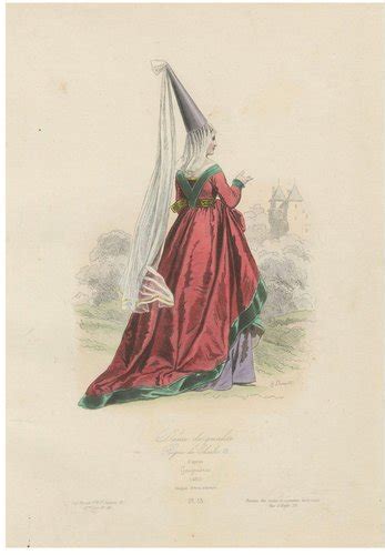 Noble Lady In Medieval Attire 1800s Paper For Sale At Pamono