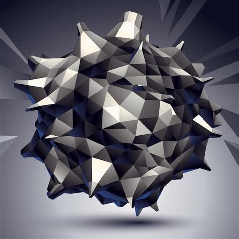 Premium Vector 3d Vector Abstract Design Object Polygonal Complicated Figure Grayscale