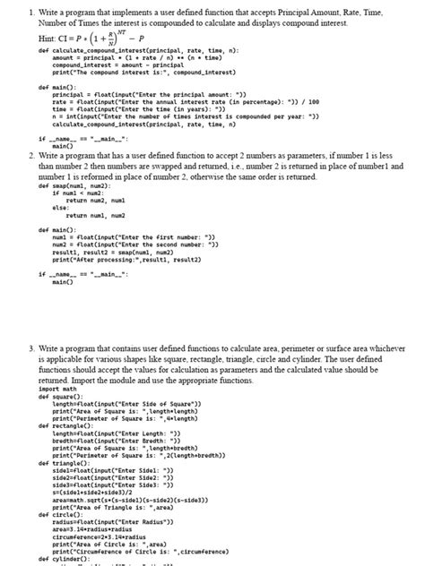 Program 1 To 17 Pdf Compound Interest Interest