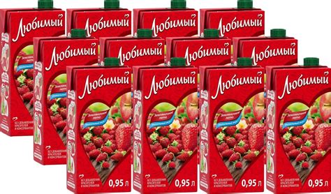 Напиток сокосодержащий Любимый Яблоко, черноплодная рябина, клубника ...