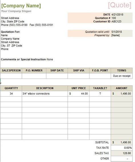 Free Computer Purchase Quotation Templates MS Office Documents
