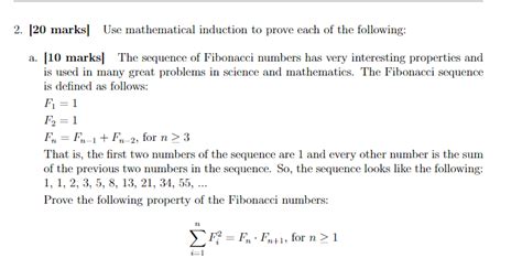 Solved Marks Use Mathematical Induction To Prove Each Chegg