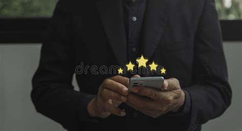Businessmen Giving Positive Review For Client Satisfaction Surveys Giving 5 Stars Stock Image