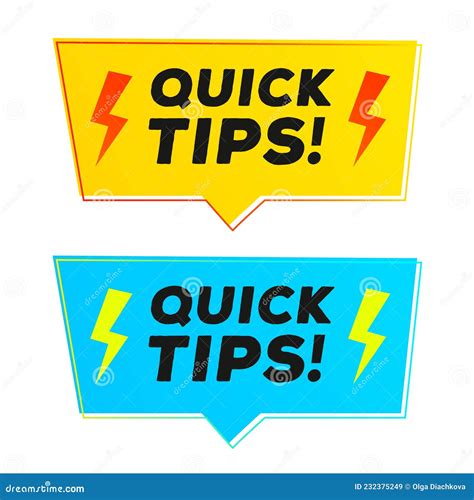 Quick Tips Vector Sticker Set Modern Style Stock Vector Illustration