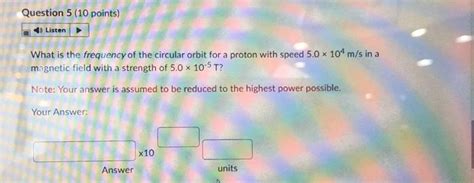 Solved Question 5 10 Points Listen What Is The Frequency Chegg