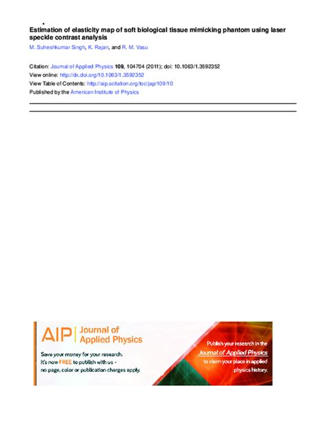 Pdf Estimation Of Elasticity Map Of Soft Biological Tissue Mimicking Phantom Using Laser