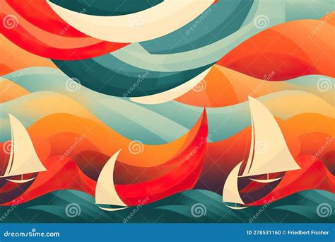 A Group Of Sailboats Floating On Top Of A Body Of Water Generative Ai