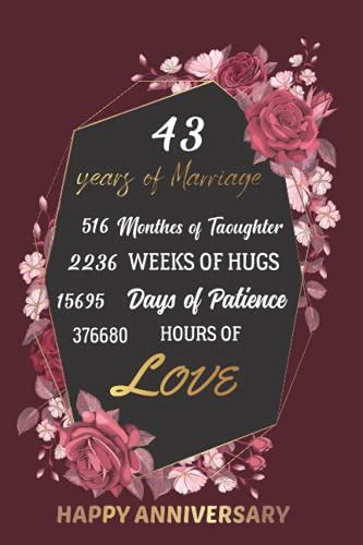 43 Years Of Marriagehappy Anniversary Funny 43rd Couple Wedding