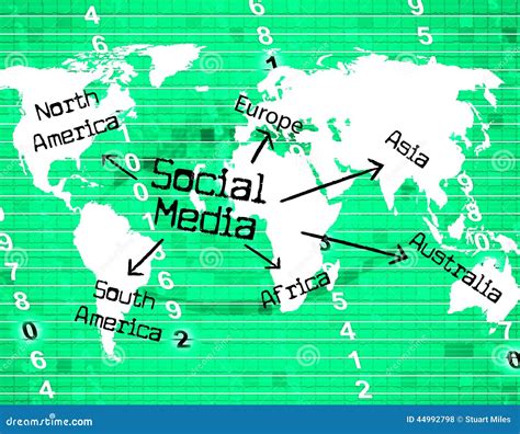 Social Media Indicates World Wide Web And Blogging Stock Illustration Illustration Of World