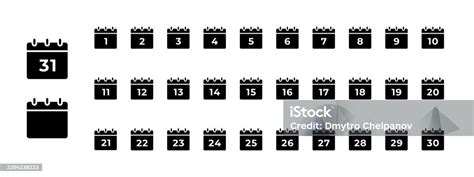 달력 검은 색 아이콘 세트입니다 날짜 및 일정 글리프 벡터 일러스트 모음 시간 관리 및 이벤트 알림 픽토그램 월간 계획표 및 일일 일정 사업 약속 일정 검은색에 대한 스톡
