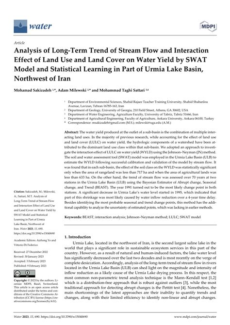 Pdf Analysis Of Long Term Trend Of Stream Flow And Interaction Effect