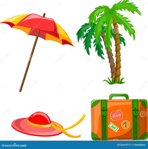 Palma Dos Desenhos Animados Guarda chuva Ilustração do Vetor