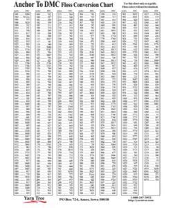 Anchor To DMC Conversion Chart PDF Scouting Web