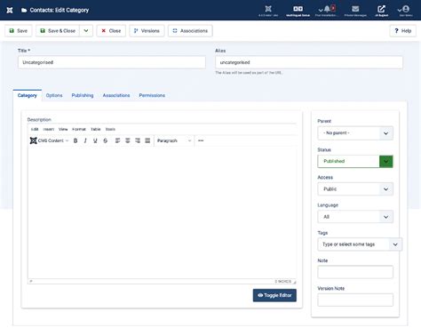 Help4 X Contacts Edit Category Joomla Documentation
