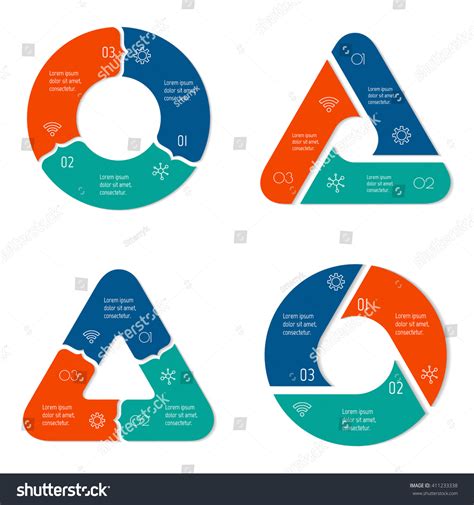 Set Connected Triangular Infographic Diagram Stock Vector Royalty Free Shutterstock