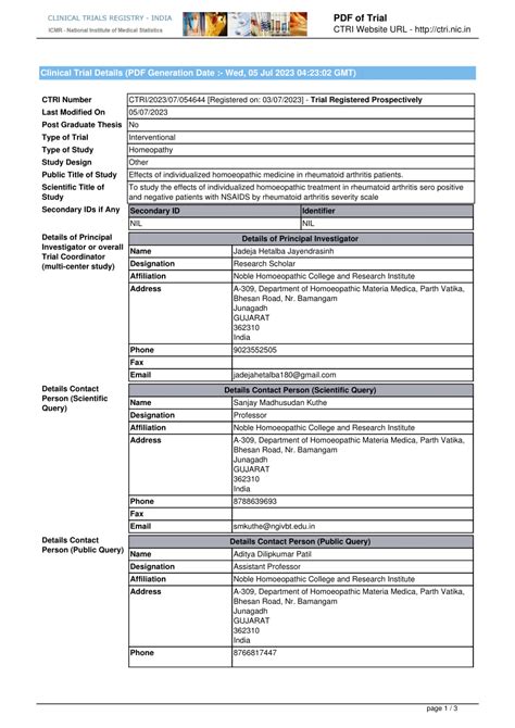 Pdf To Study The Effects Of Individualized Homoeopathic Treatment In