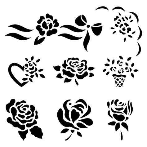 Premium Vector Flower Art Black Vectos