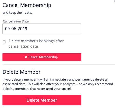 Cancelingdeleting A Membership Cobot