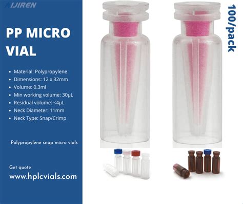 Pp Micro Sample Vials Aijiren Autosampler Vials