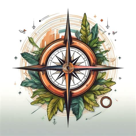 Explore Nature And Discover New Adventures With Minimalist Compass Design Featuring Clean Lines