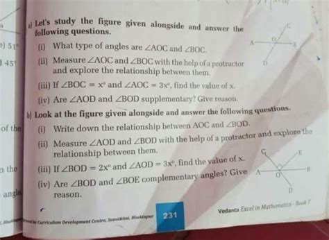 A Let S Study The Figure Given Alongside And Answer The Following Questi