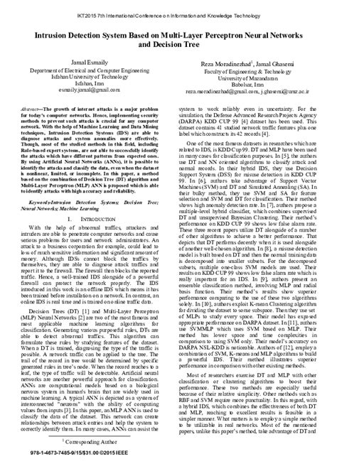 Pdf Intrusion Detection System Based On Multi Layer Perceptron Neural