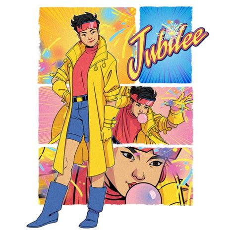 Womens Marvel X Men 97 Jubilee Poses Portrait T Shirt White