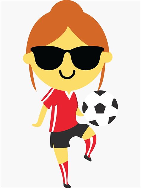 Soccer Girl Emoji Sticker For Sale By Hippoemo Redbubble