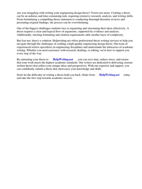 Engineering Design Thesis Sample Pdf Engineering Engineering