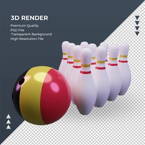 Premium Psd 3d Bowling Day Belgium Flag Rendering Right View