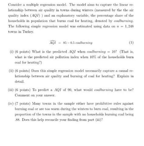 solved consider a multiple regression model the model aims
