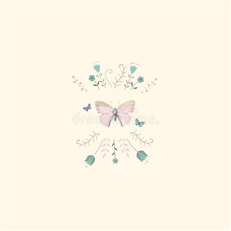 Butterfly Causing A Gentle Spring Breeze Stock Illustration