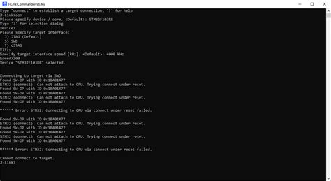 SOLVED STM F RB Connecting To CPU Via Connect Under Reset Failed After Flashing A Stop
