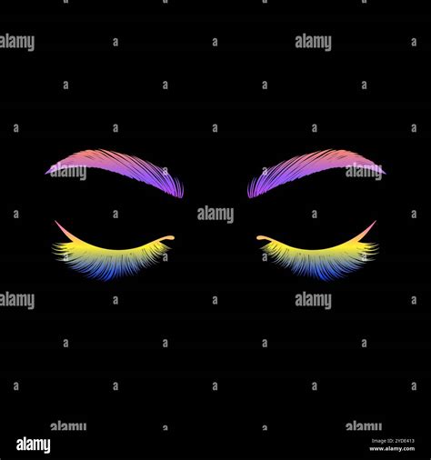 Gradient Eyebrows And Lashes Stock Vector Image And Art Alamy