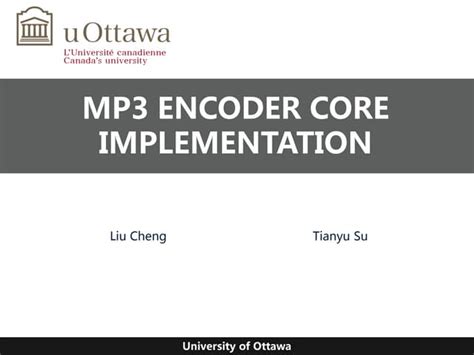 Mp3 Encoding Core Implementation Pptx
