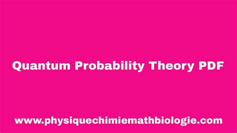 Quantum Probability Theory PDF
