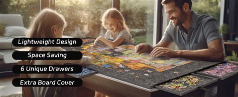 Lavievert Jigsaw Puzzle Board With Drawers And Cover Mat Double Sided Felt Puzzle Plateau For