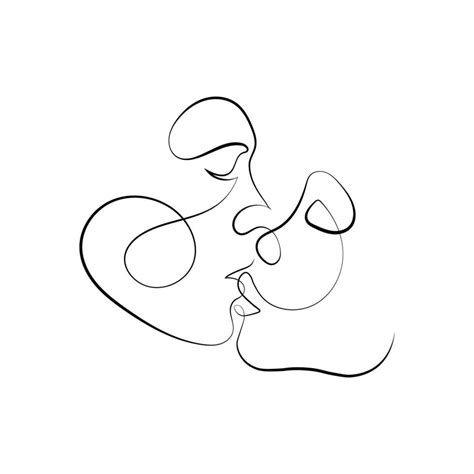 Two Woman Kiss Line Art 53213979 Vector Art At Vecteezy