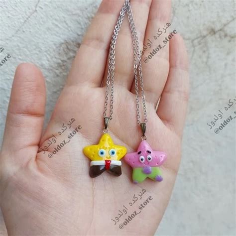 خرید و قیمت ست گردنبند دوستی باب اسفنجی و پاتریک، ست دوستی، گردنبند