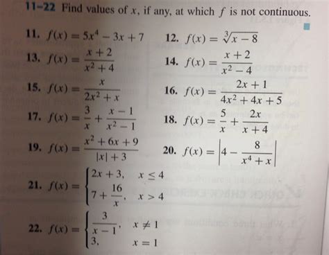 Solved Find Values Of X If Any At Which F Is Not Chegg