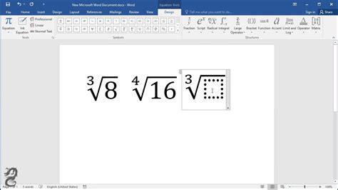 How To Type Cube Root And Fourth Root In Word YouTube