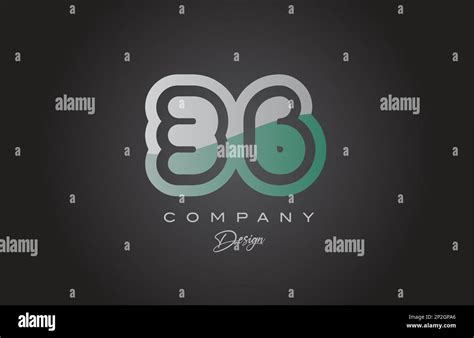 36 Green Grey Number Logo Icon Design Creative Template For Business