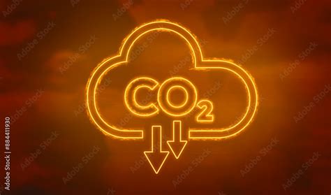 Carbon Dioxide Emission Background With Orange Environment Global