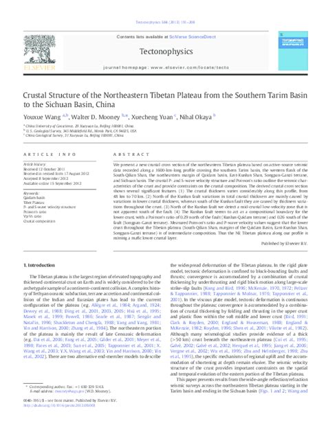 Pdf Crustal Structure Of Northeastern Tibetan Plateau And Ordos Block