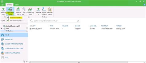 remote infrastructure management veeam dr replication job